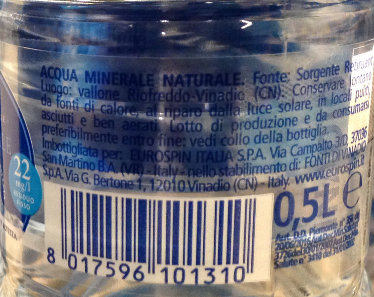 Acqua Blues naturale sorgente Rebruant 0,5l
